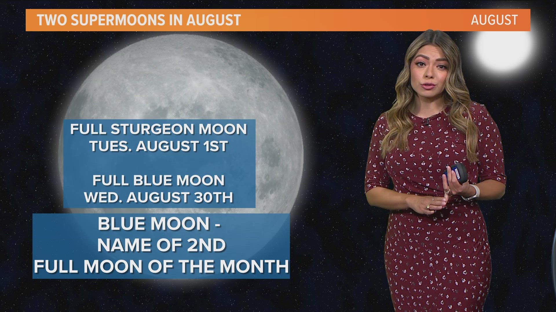 Texas News | Blue moon, two supermoons to be visible in August | wfaa.com