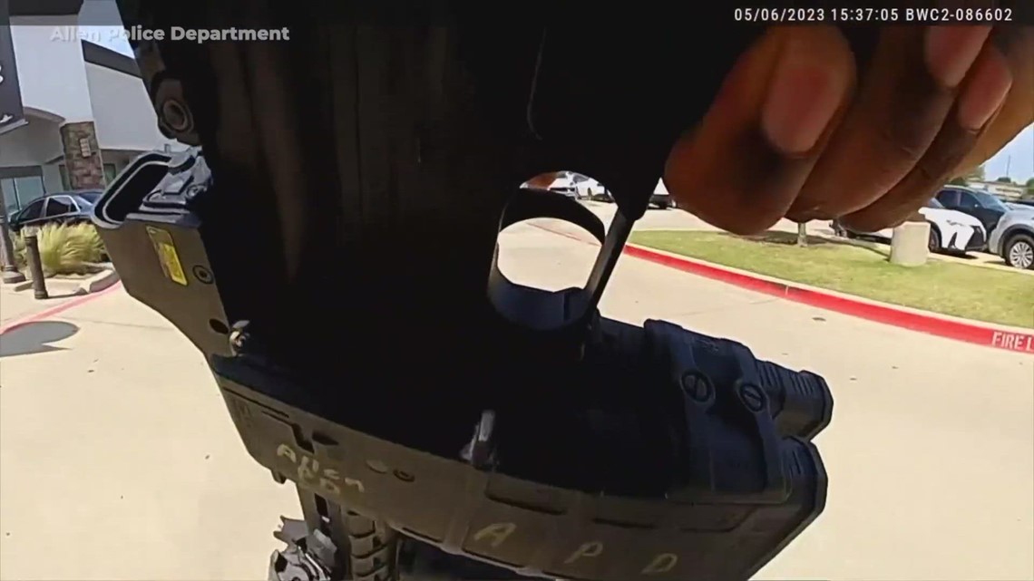Officer bodycam footage released from Allen Outlet mall shooting | wfaa.com