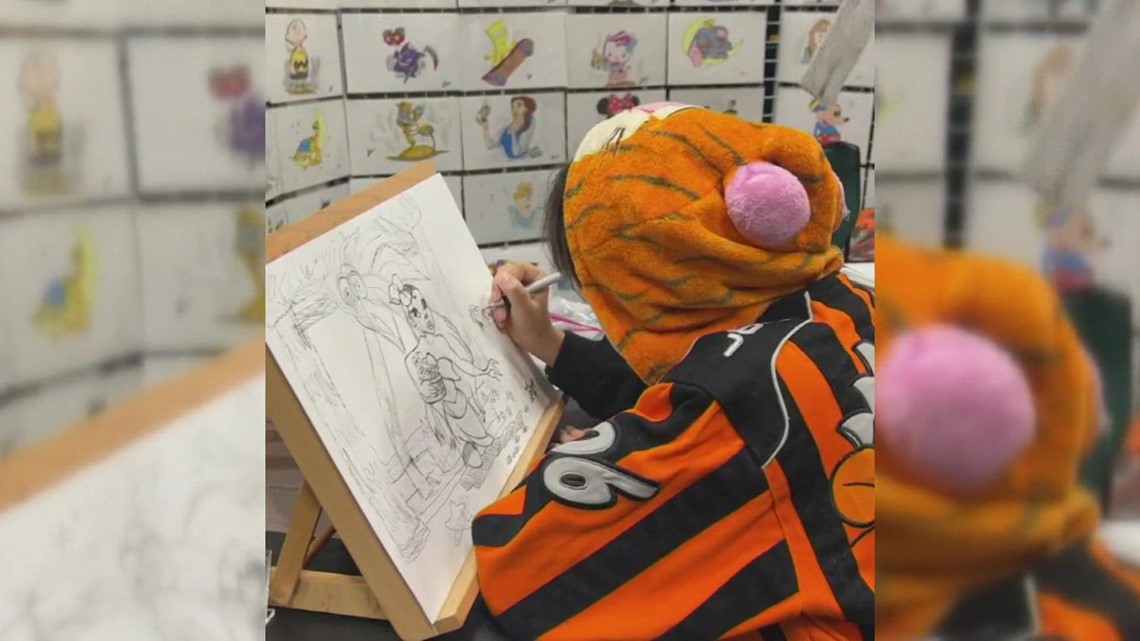 'Autistic Tiger' child artist creates vivid cartoon drawings at New ...