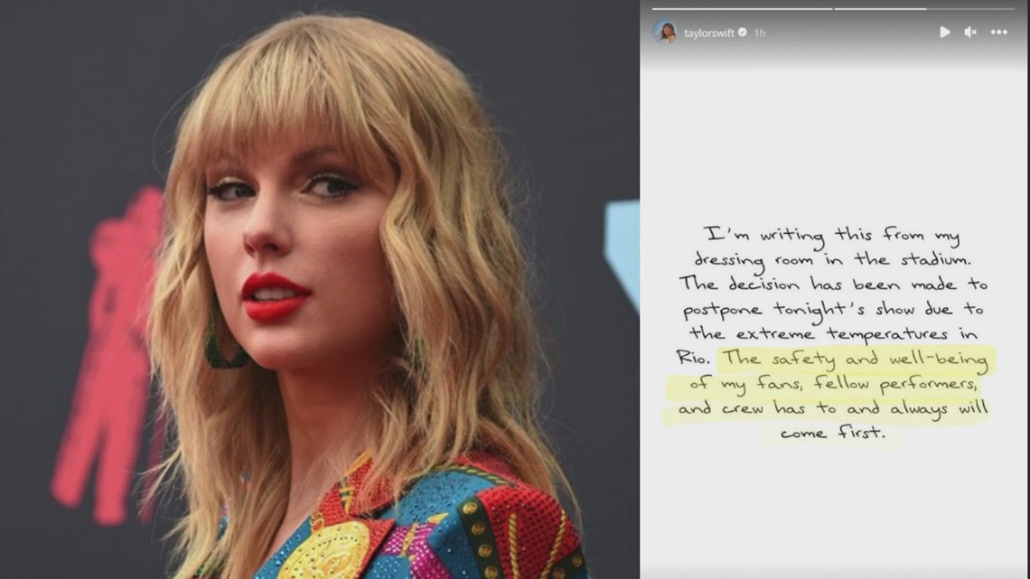 Taylor Swift postpones Rio de Janeiro show, citing record heat a day ...