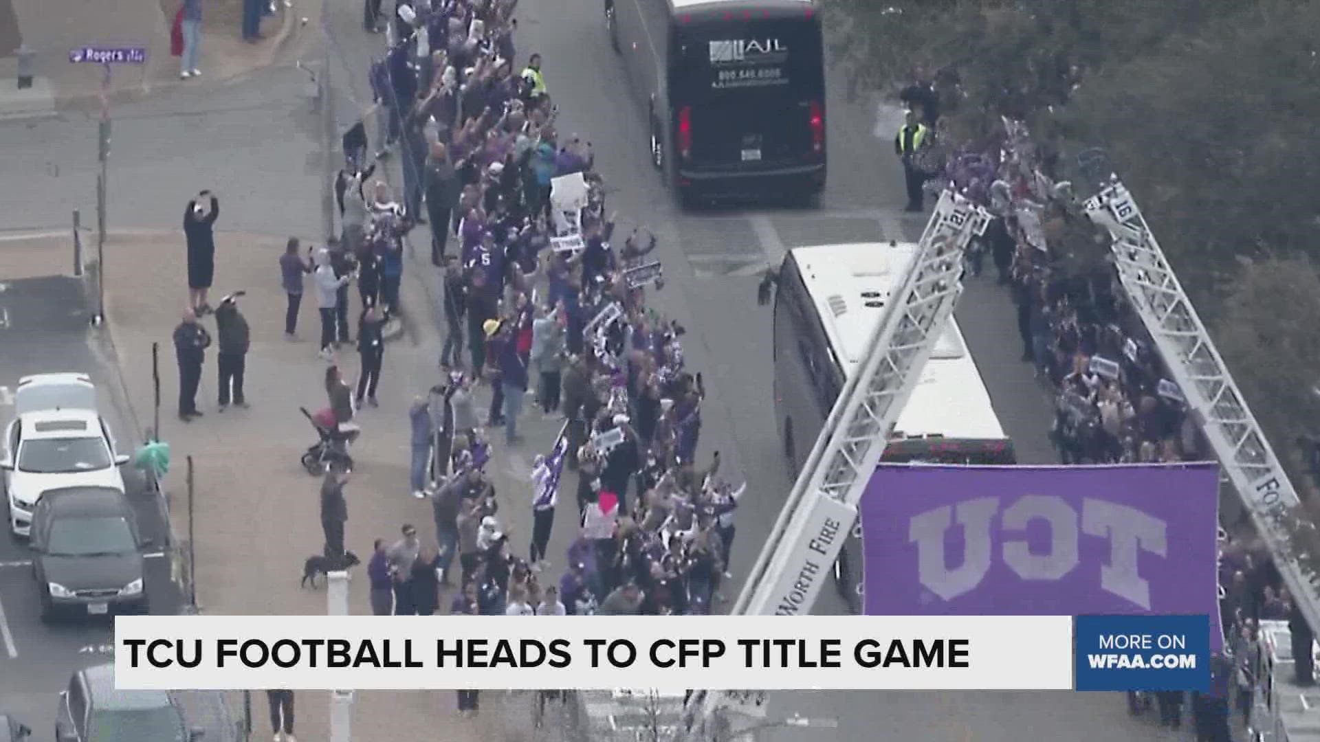 TCU fans show up in numbers for CFP championship sendoff | wfaa.com