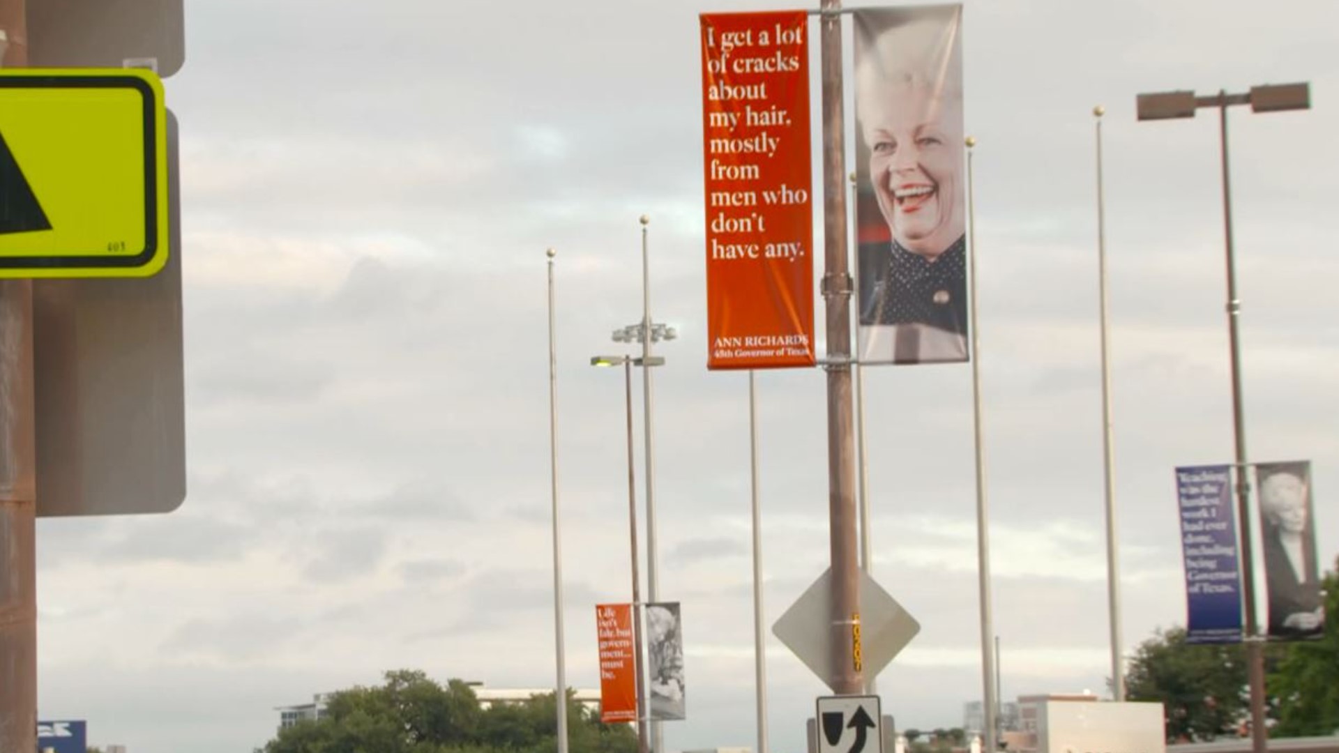Banners with one-liners from former Gov. Ann Richards in Dallas | wfaa.com