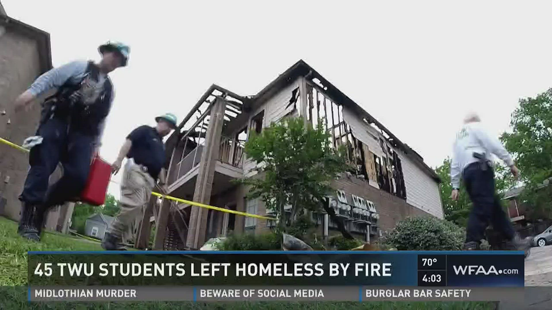 TWU apartment fire likely caused by lightning | wfaa.com