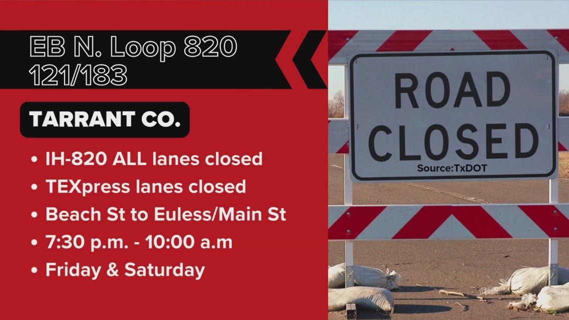 North Texas road closures: Loop 820 shutdowns you need to know | wfaa.com