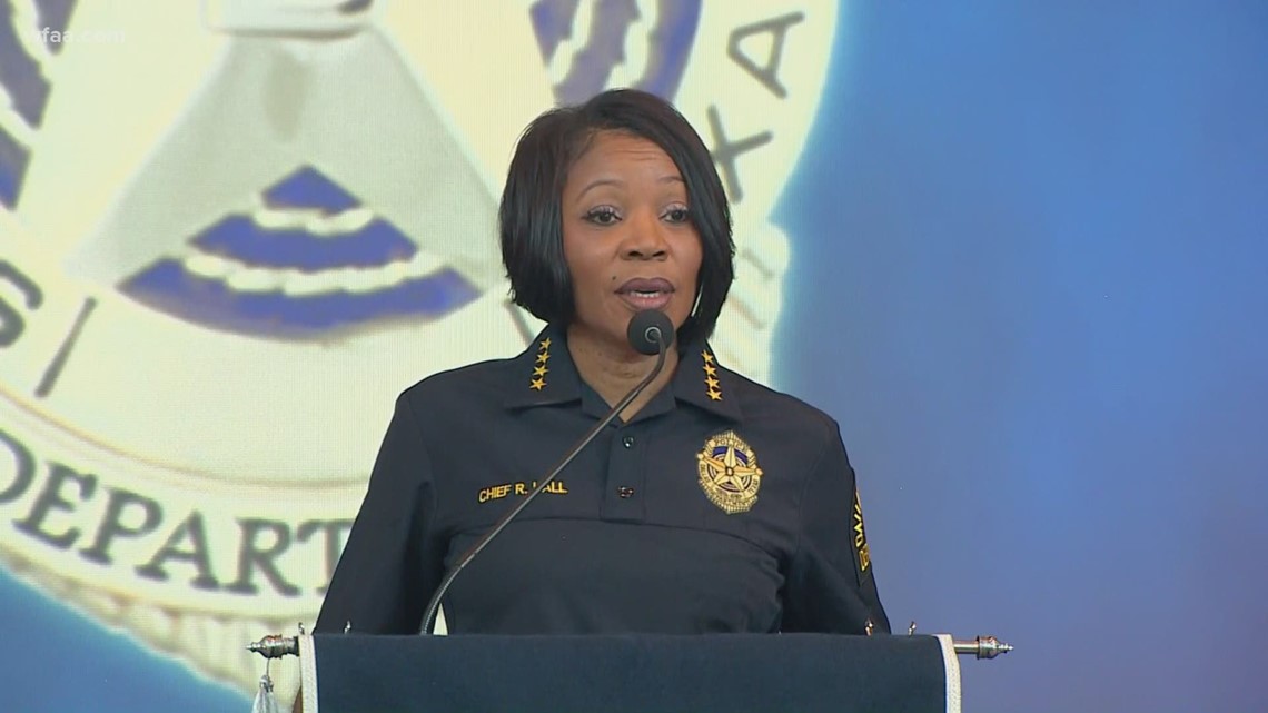 Officials react after Dallas Police Chief Renee Hall announces ...