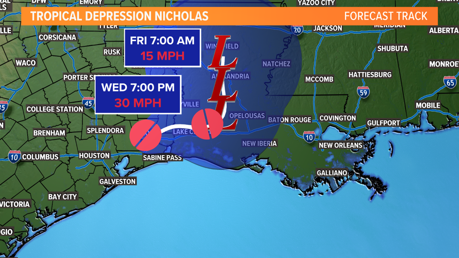 Hurricane Nicholas: Updated forecast for Texas, Louisiana | wfaa.com