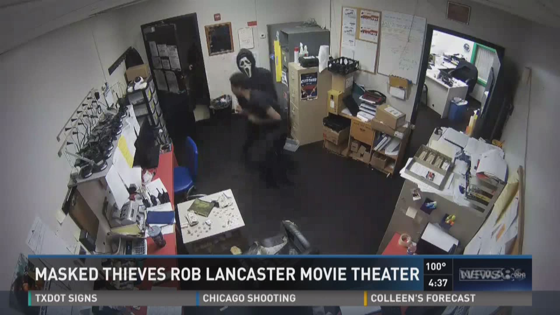 Robbers wears mask while robbing movie theater | wfaa.com