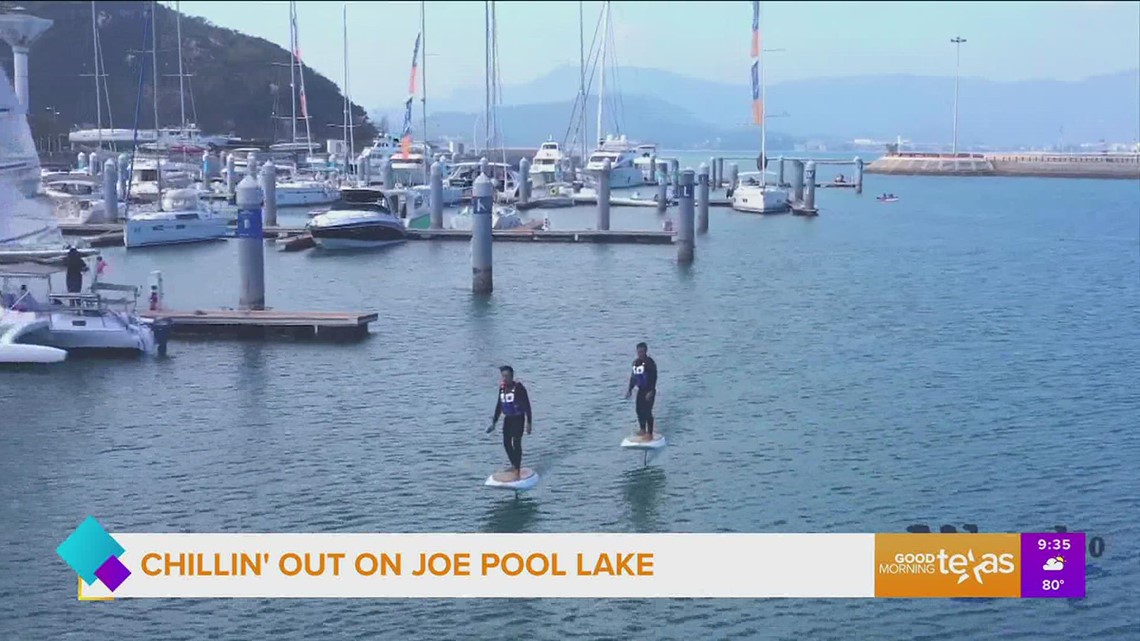 Chillin' out on board the Big Kahuna at Joe Pool Lake | wfaa.com