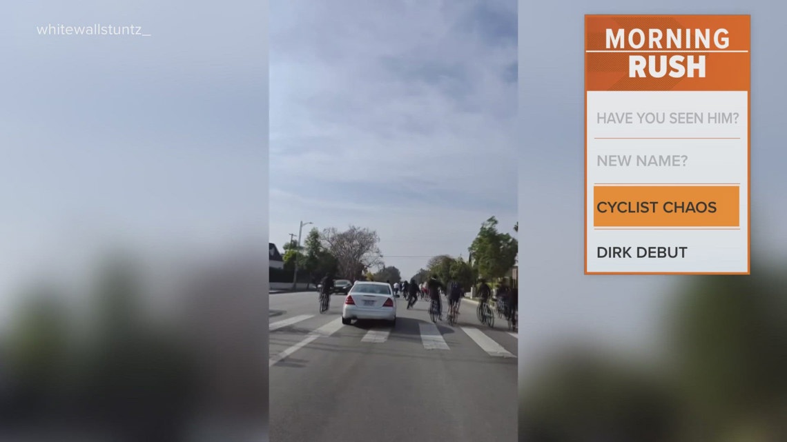 Car nearly hits dozens of bicyclists in Los Angeles | wfaa.com