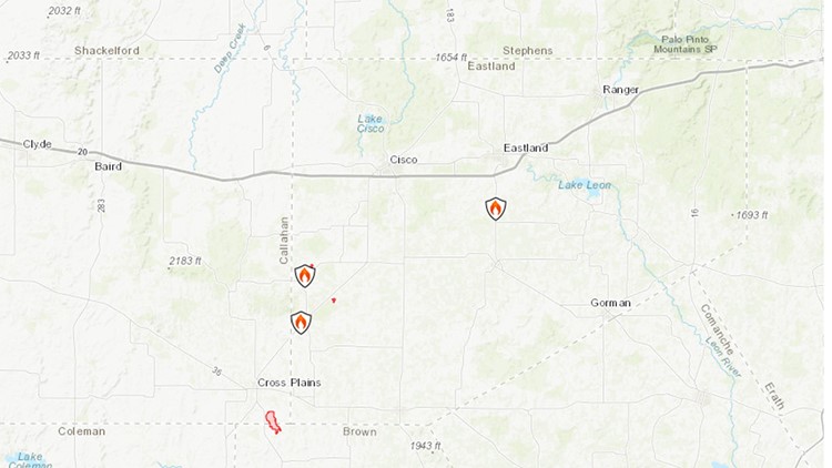 Eastland Texas wildfires: Carbon, video, acres, containment, map | wfaa.com