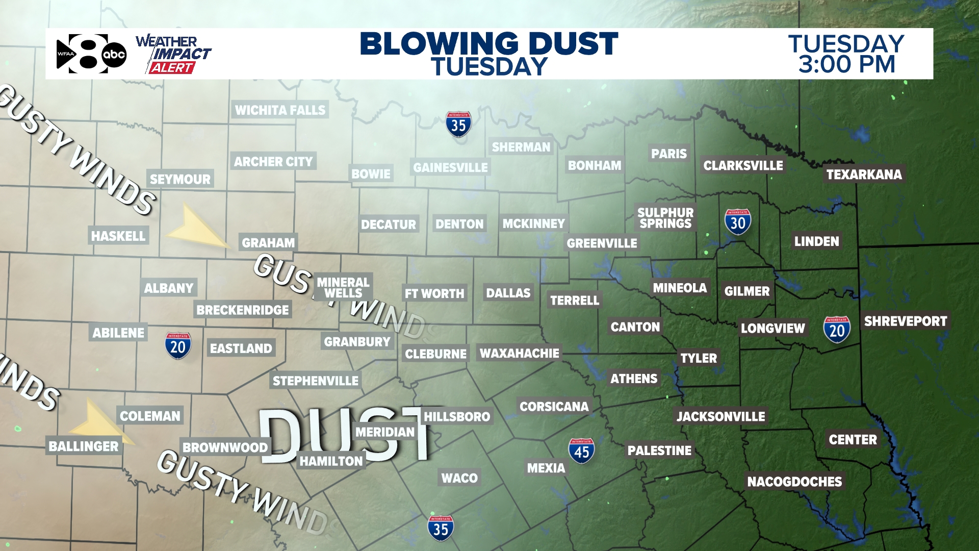 Dallas, Texas weather forecast: Strong winds will create dusty ...
