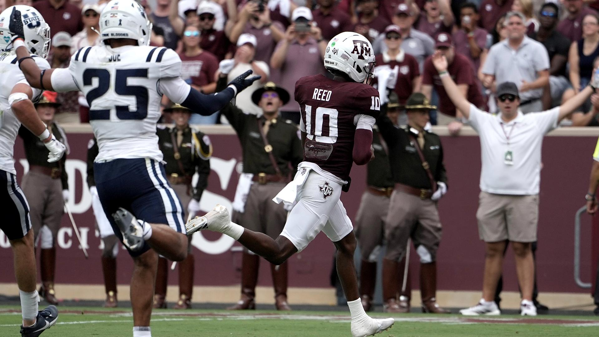 Reed leads Texas A&M past Utah State with 4 TDs | wfaa.com