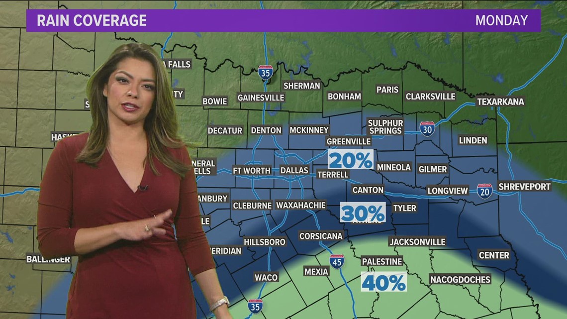 Weather forecast: Rain chances Monday with mild temperatures | wfaa.com
