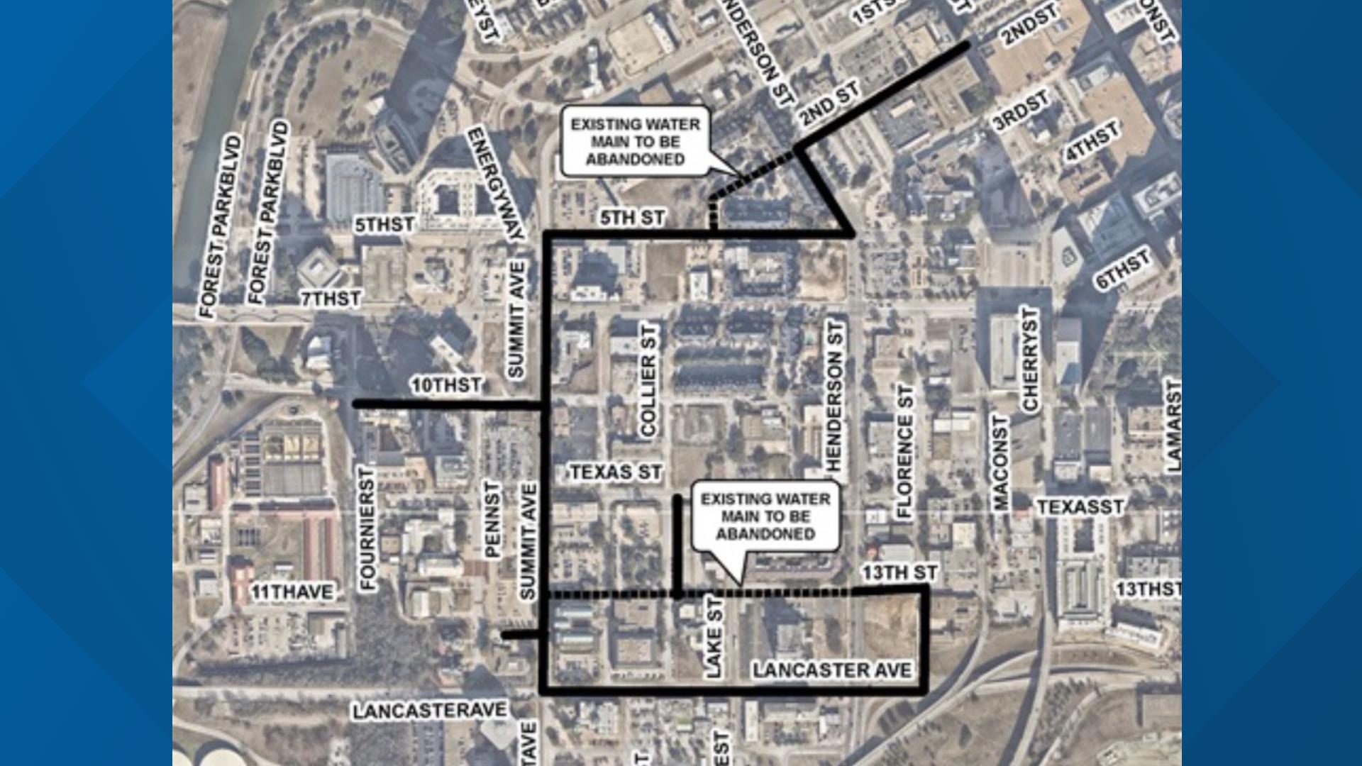 Fort Worth to replace cast iron water mains downtown starting Monday ...