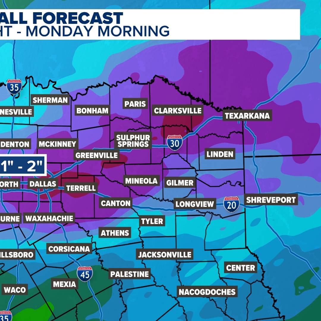 WFAA Weather Alert Day: More widespread, heavy rain throughout Monday ...