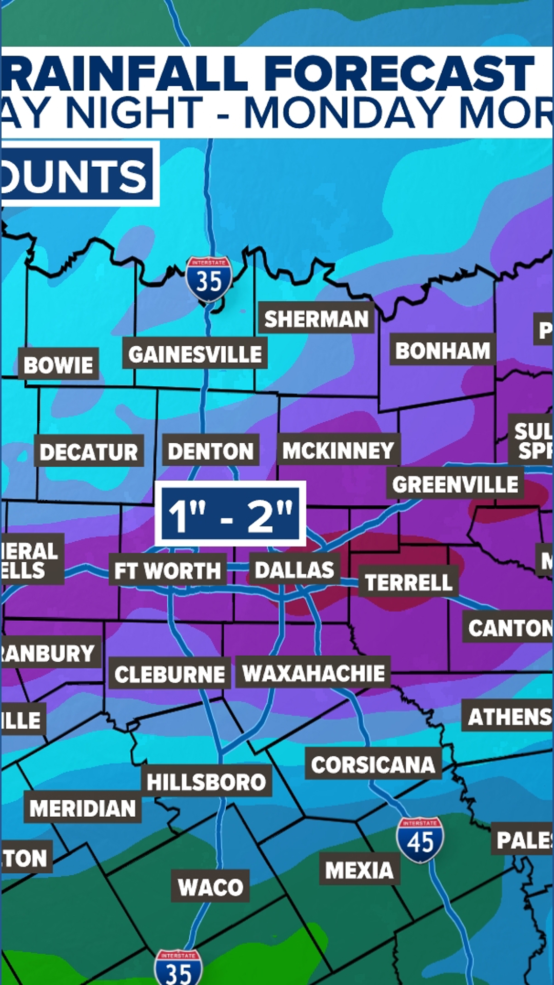 WFAA Weather Alert Day: More widespread, heavy rain throughout Monday ...