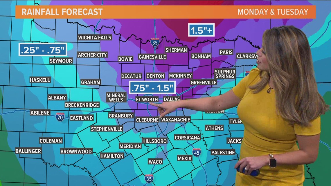 DFW weather: Rain forecast and timing for Monday | wfaa.com