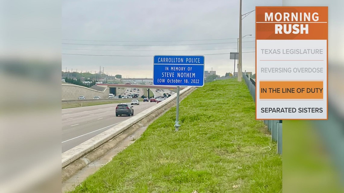Sign honors late North Texas officer killed in the line of duty | wfaa.com