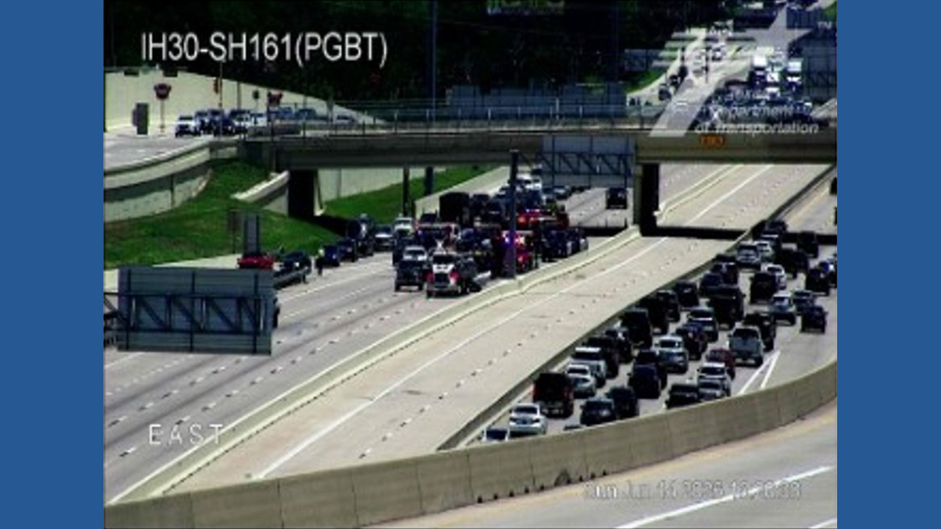 All westbound lanes of I-30 are shut down approaching Dallas Stadium ...