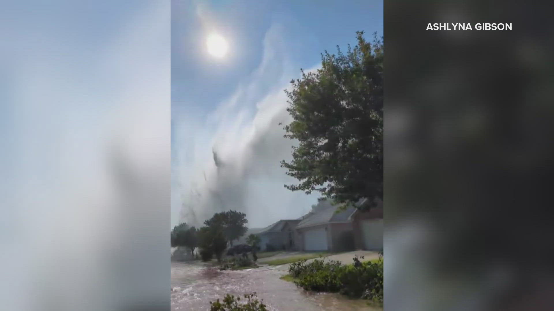 Homeowners in limbo after 33-inch line break sends water spewing across ...
