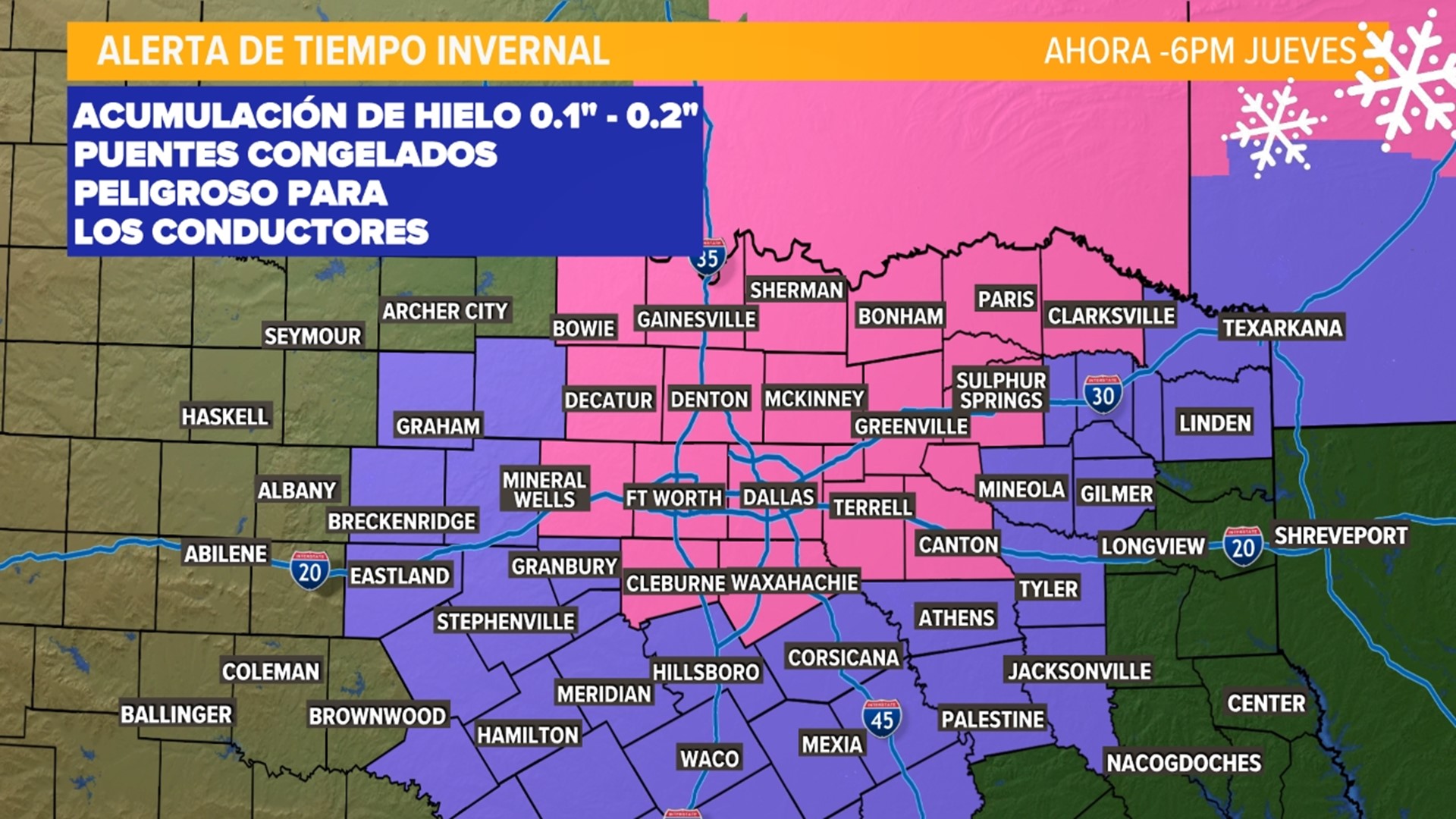 Frío y hielo en DFW: Alerta invernal para Texas | wfaa.com