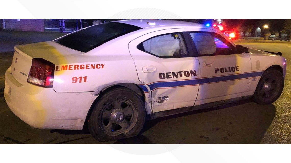 Denton police car struck by suspected drunk driver | wfaa.com