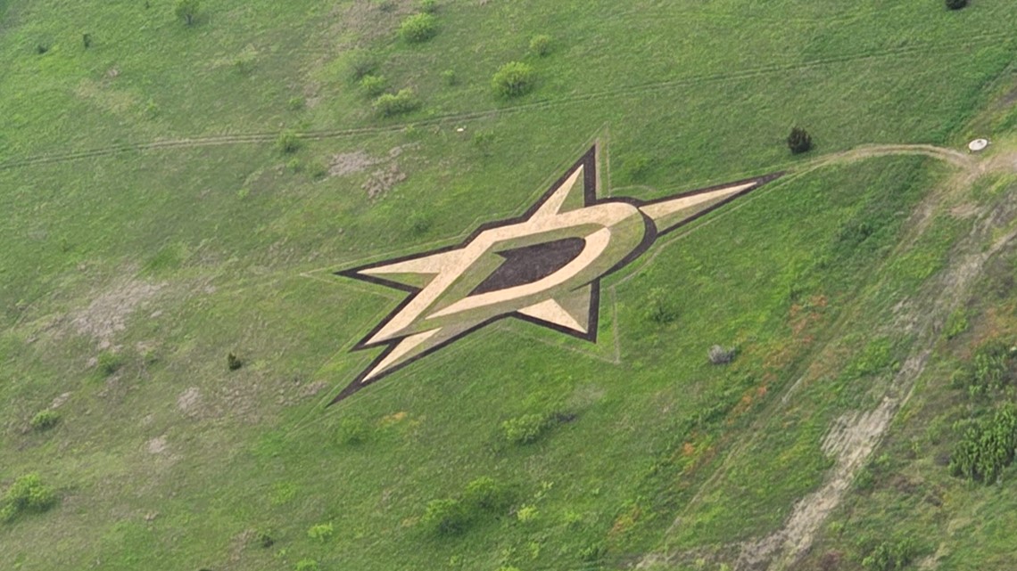 Dallas Stars logo painted in North Texas field ahead of 2024 Stanley ...