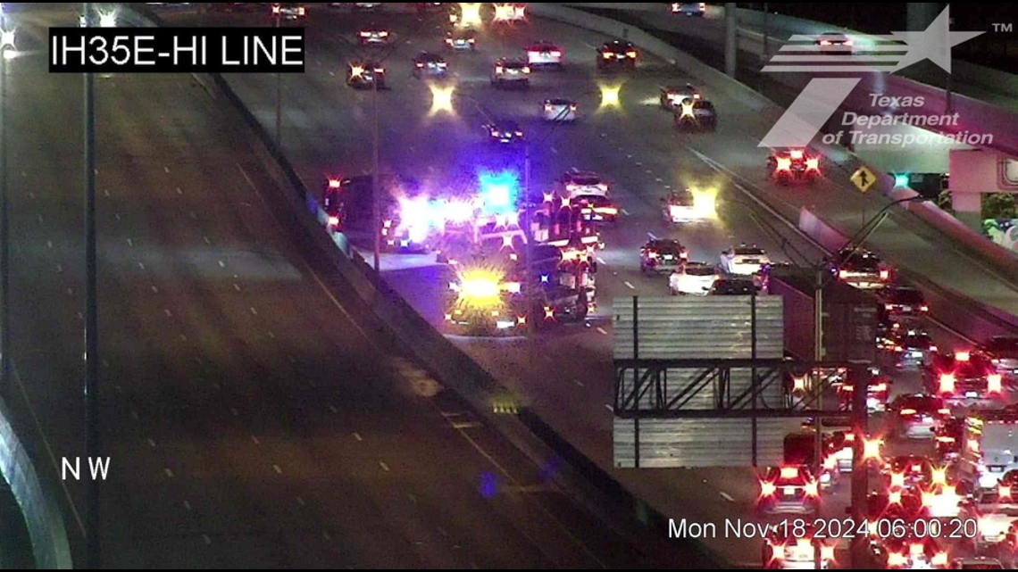 Dallas, Texas crash shuts down several I-35E lanes near downtown | wfaa.com