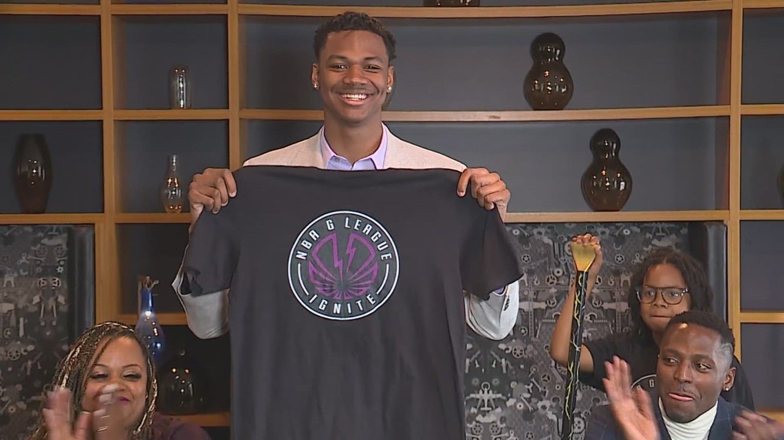 Pinkston High School Dink Pate signs with G-League Ignite | wfaa.com