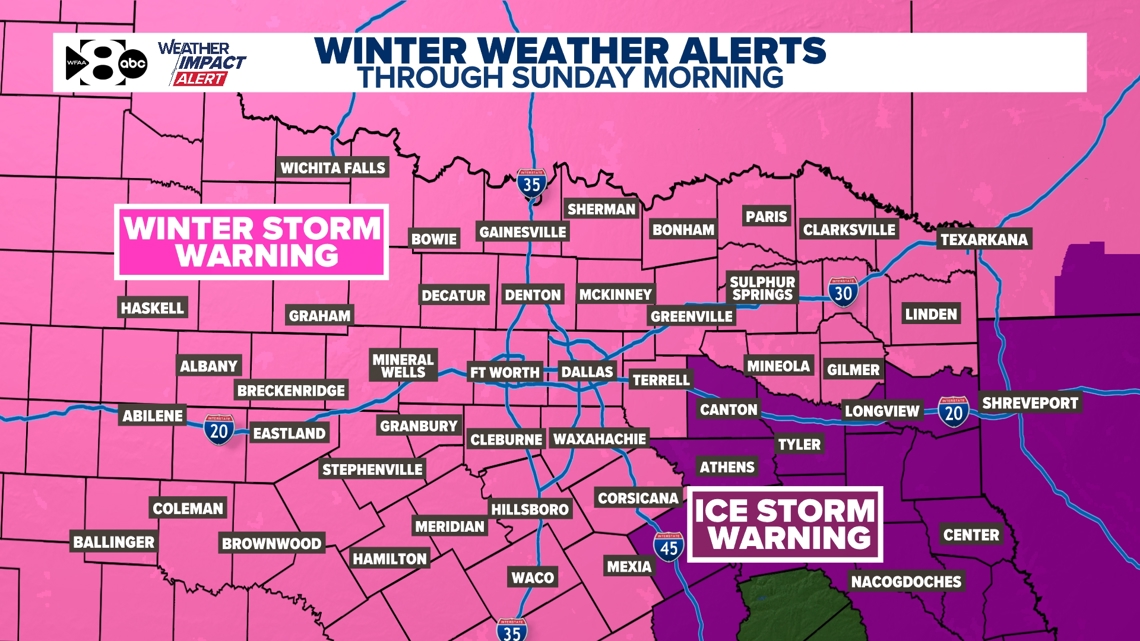 DFW winter storm timeline: What we're expecting, when and where | wfaa.com