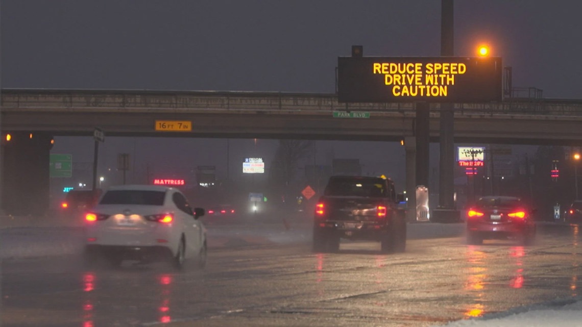 Snow falls heavily in Denton and Plano on Thursday, creating slushy ...