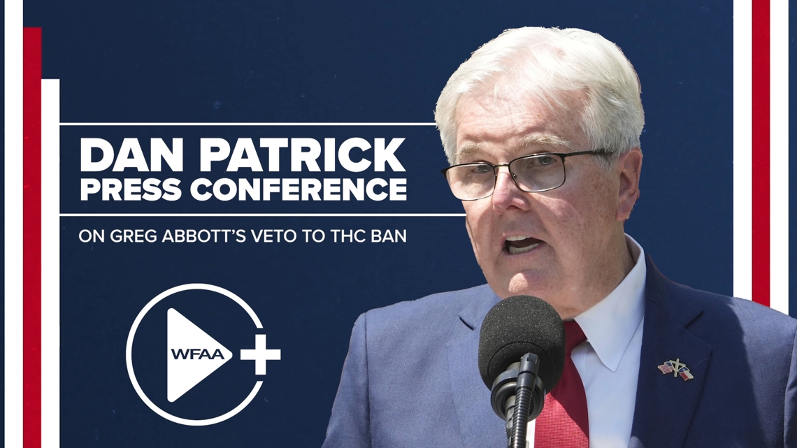 Dan Patrick press conference on veto of THC product ban | Watch live on ...