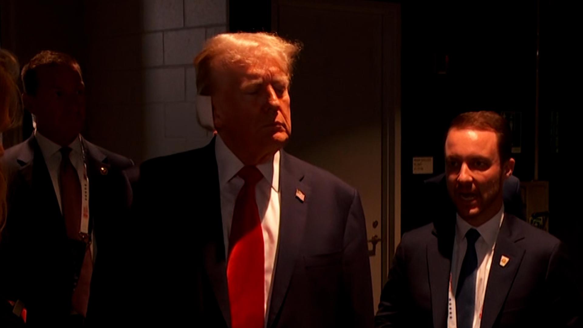 Donald Trump seen backstage with ear bandaged at 2024 RNC | wfaa.com