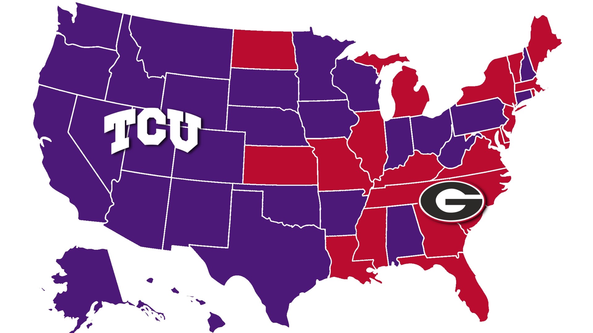 TCU-Georgia: Map shows who fans are cheering for | wfaa.com