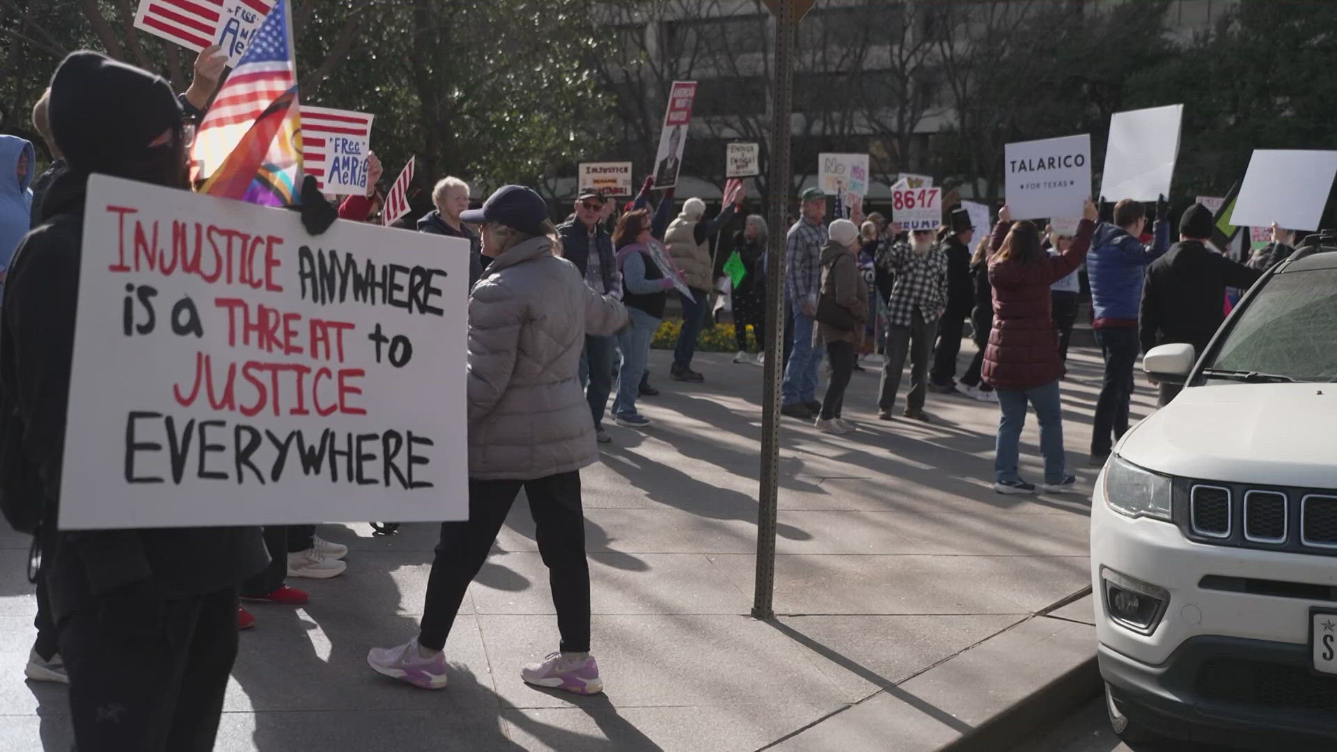 North Texas residents participate in 'Free America Walkout Protests ...