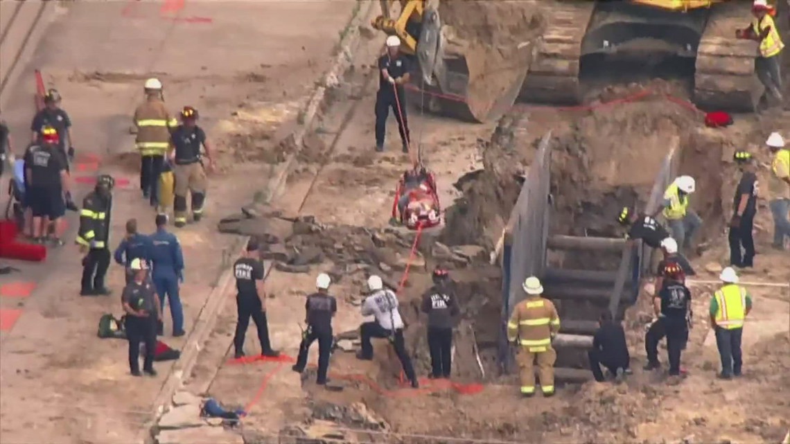 North Texas firefighters rescue worker who fell into 15-foot-deep ...