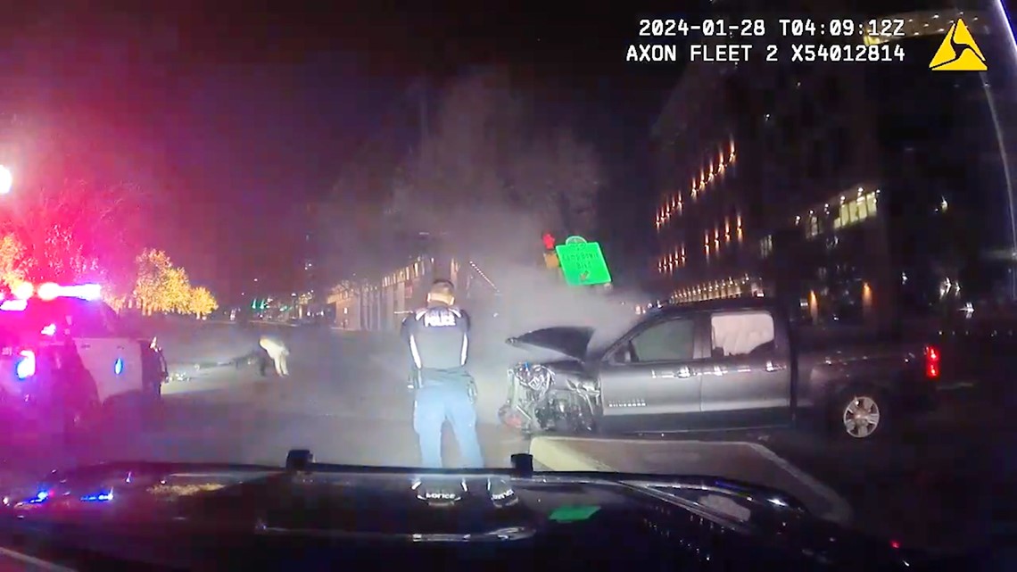 Walking through a Fort Worth police chase, suspected drunk driver | wfaa.com