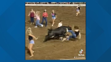 Bull knocks over women at Johnson County rodeo | wfaa.com