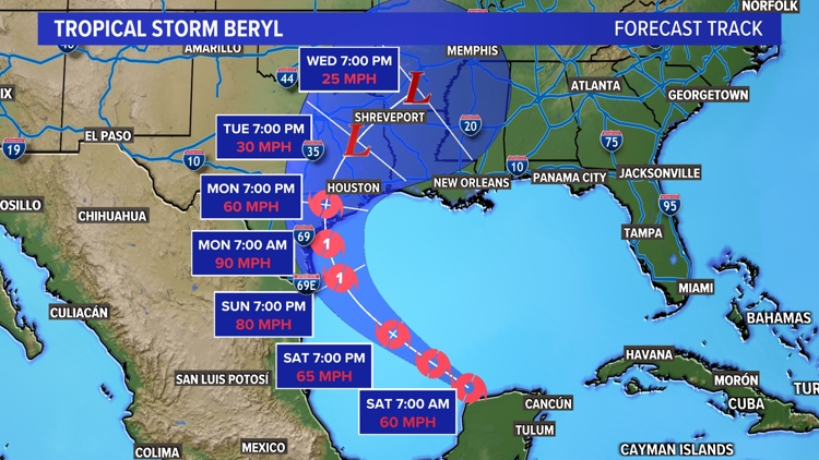 Hurricane Beryl tracker: What will happen over the Yucatan? | wfaa.com