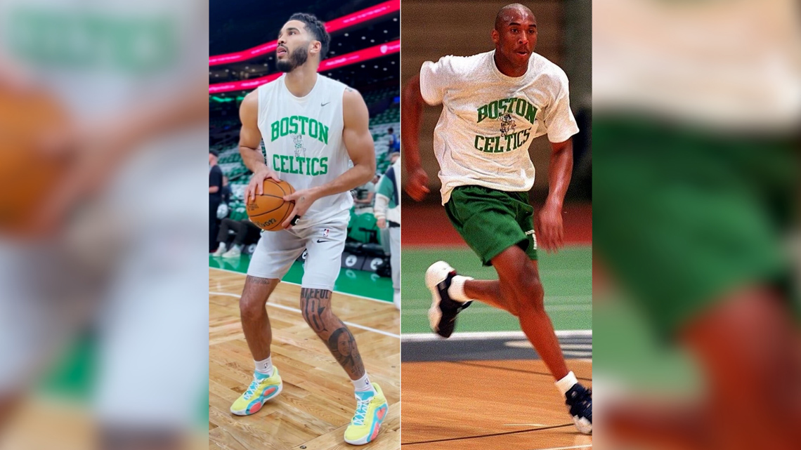 Kobe Bryant Celtics shirt worn by Jayson Tatum in Game 1 warm-up | wfaa.com