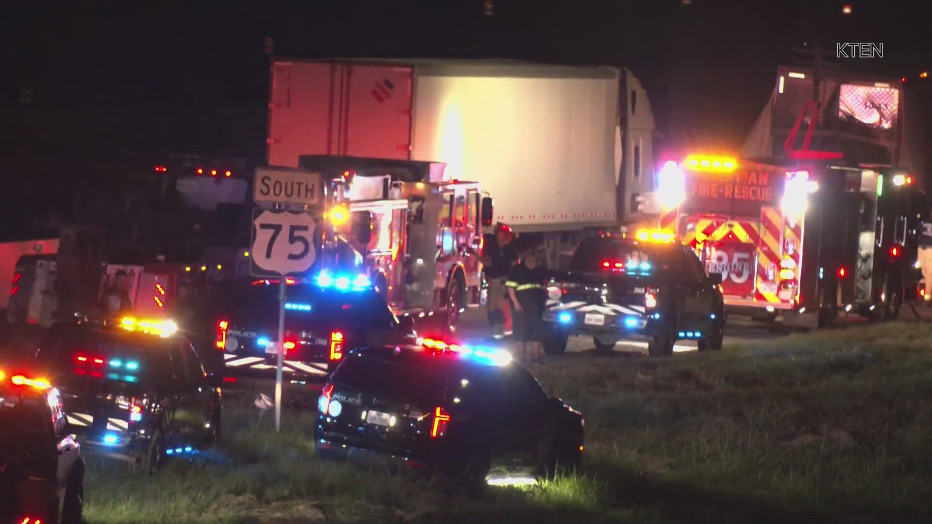 Two dead in multi-vehicle crash on North Highway 75 in Sherman | wfaa.com
