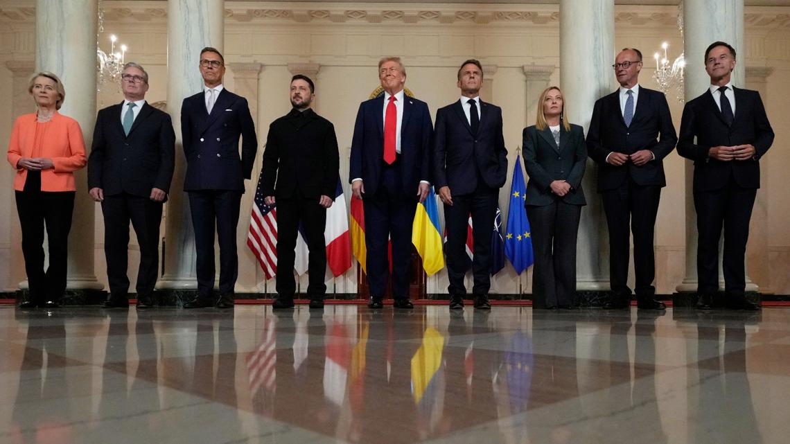 Donald Trump full meeting with European leaders at the White House ...