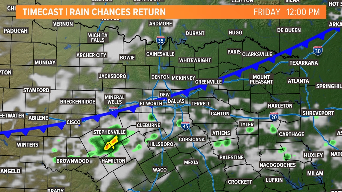 TIMECAST RAIN TODAY | wfaa.com