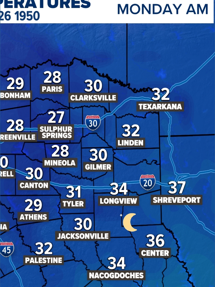 WFAA Weather Alert Day: First freeze of the season coming, coldest air ...
