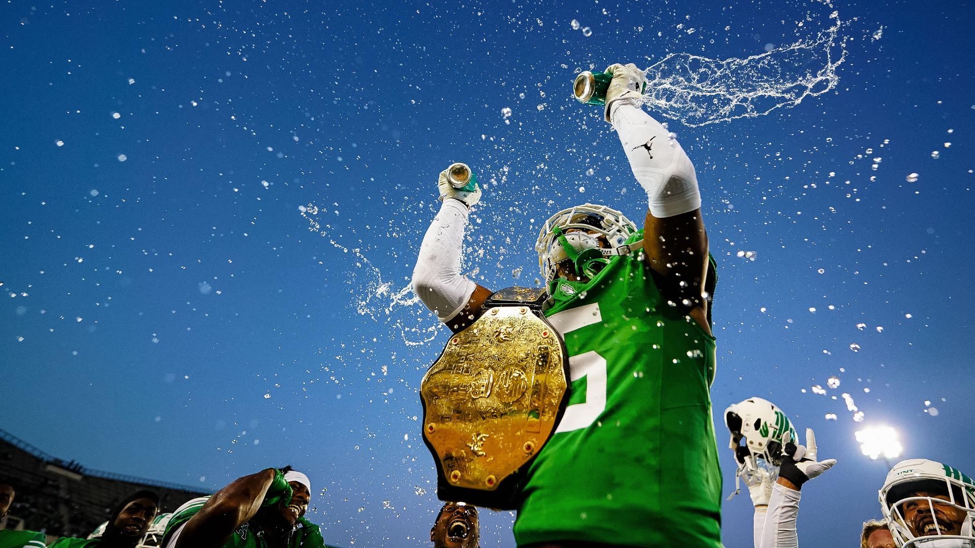 UNT player hits Stone Cold celebration, goes viral online | wfaa.com