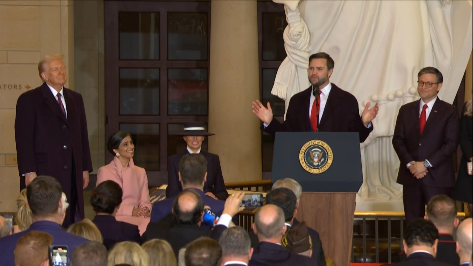 J.D. Vance speaks in Emancipation Hall during Donald Trump's ...