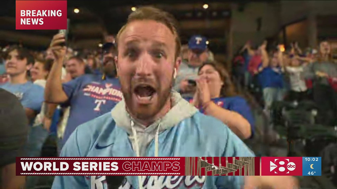 WFAA's Matt Howerton reports live with Rangers fans after 2023 World Series win | wfaa.com