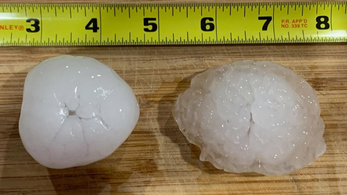 Dallas-Fort Worth hail: Woman uses cinnamon roll for comparison | wfaa.com