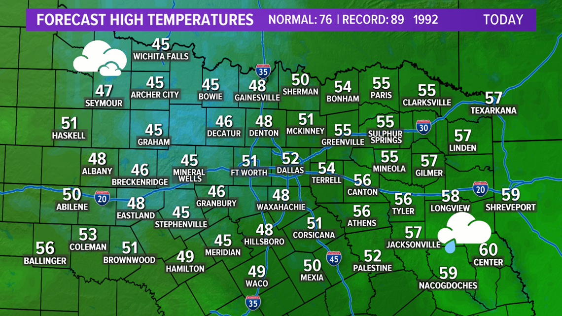 Cold front brings chilly temps, drizzly weather to Dallas-Fort Worth ...