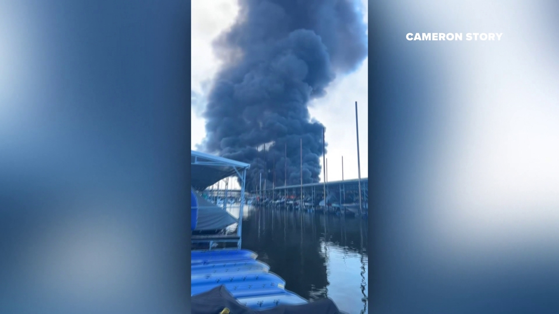 One person injured in Grapevine Lake marina fire | wfaa.com